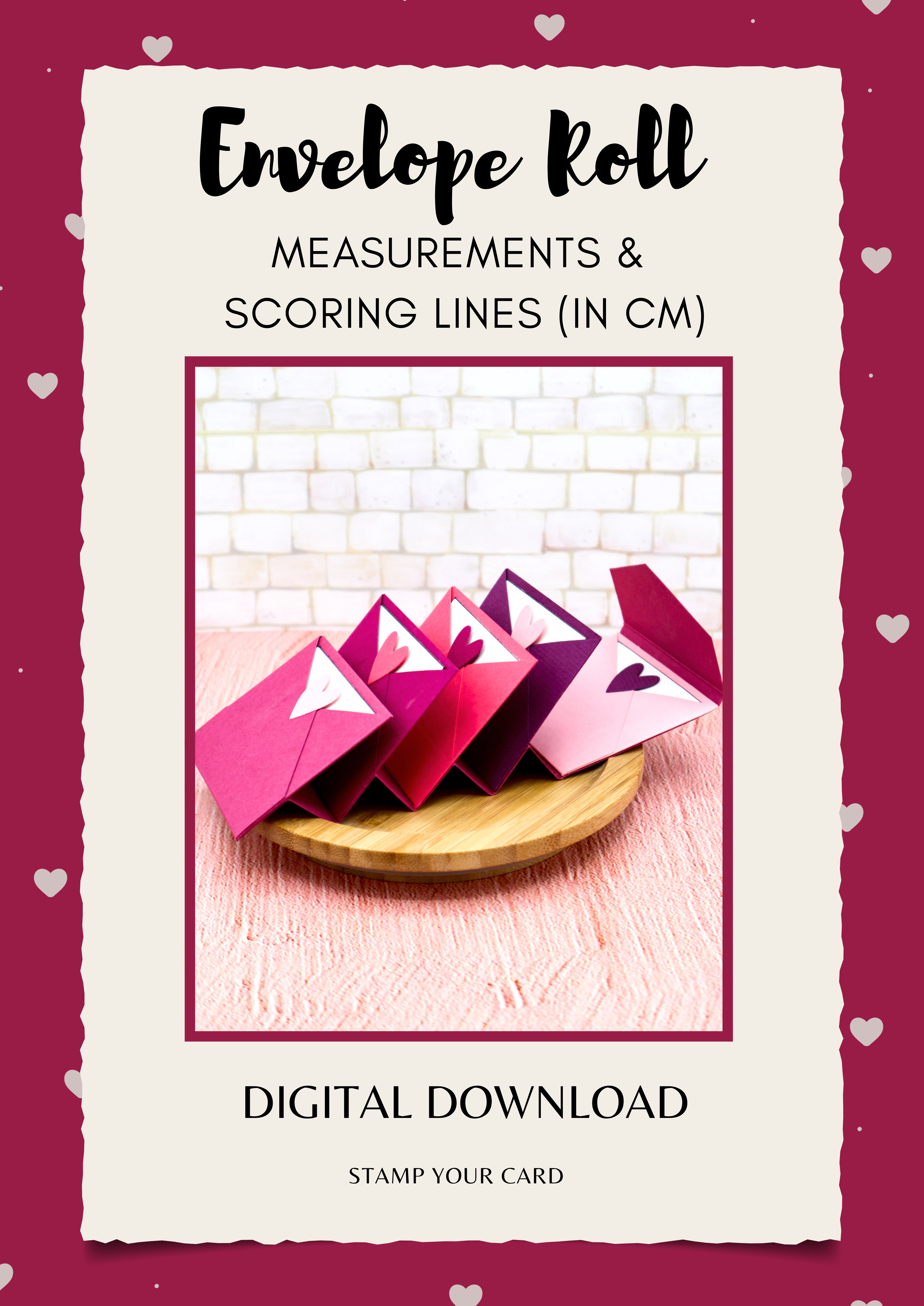 Envelope Roll - measurements & scoring lines in CM (PDF-Download) ENGL ...